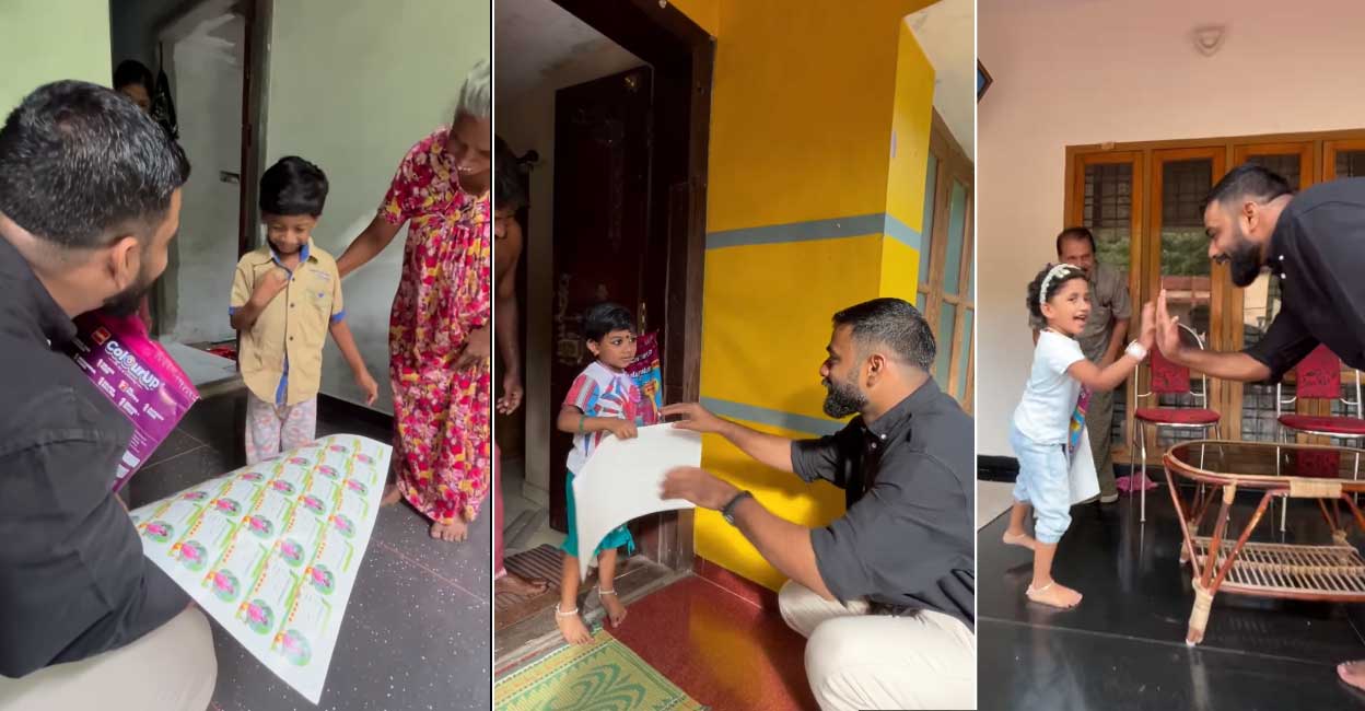 ആദ്യമായി സ്കൂളിൽ പോകുന്ന കുട്ടികൾക്ക് സമ്മാനവുമായി പഞ്ചായത്ത് മെമ്പ ...