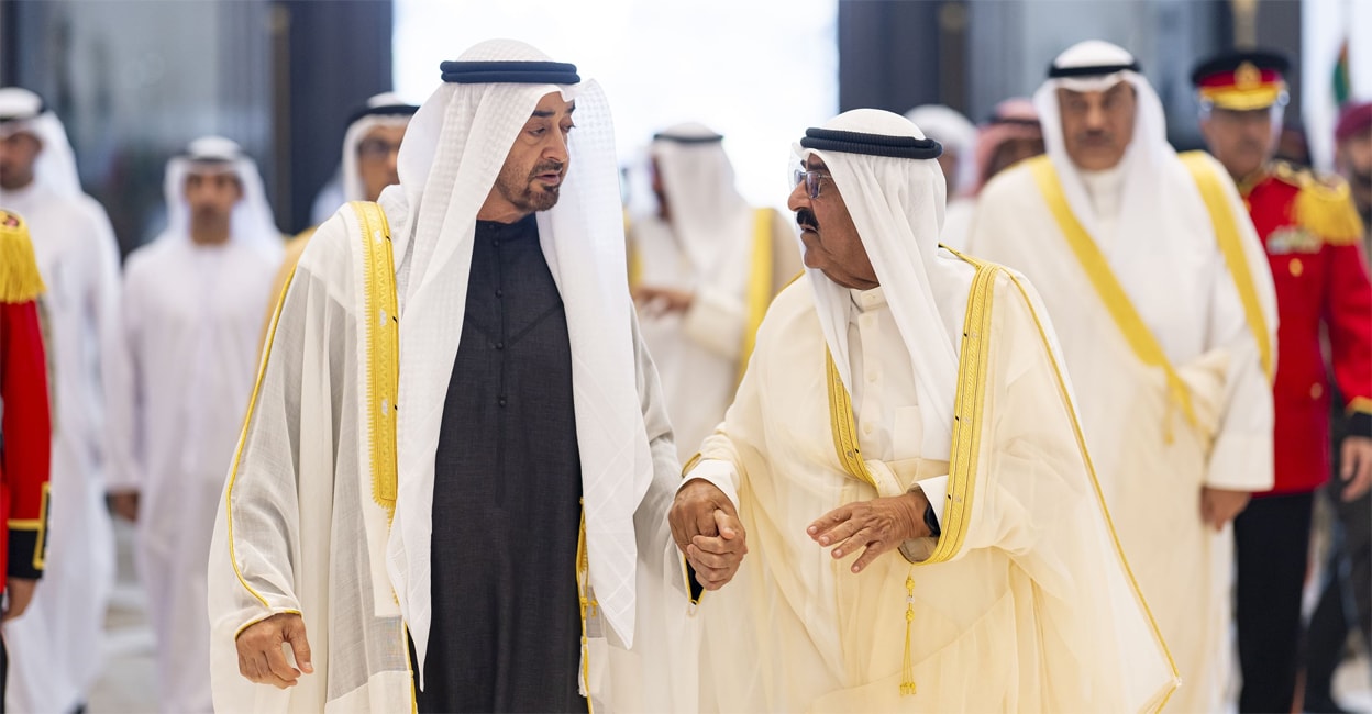 സൗഹൃദം പുതുക്കി ഷെയ്ഖ് മുഹമ്മദ് ബിൻ സായിദ് കുവൈത്തിൽ ഷെയ്ഖ് മിഷാലുമായി സാമ്പത്തിക-മേഖലാ വിഷയങ്ങ ...