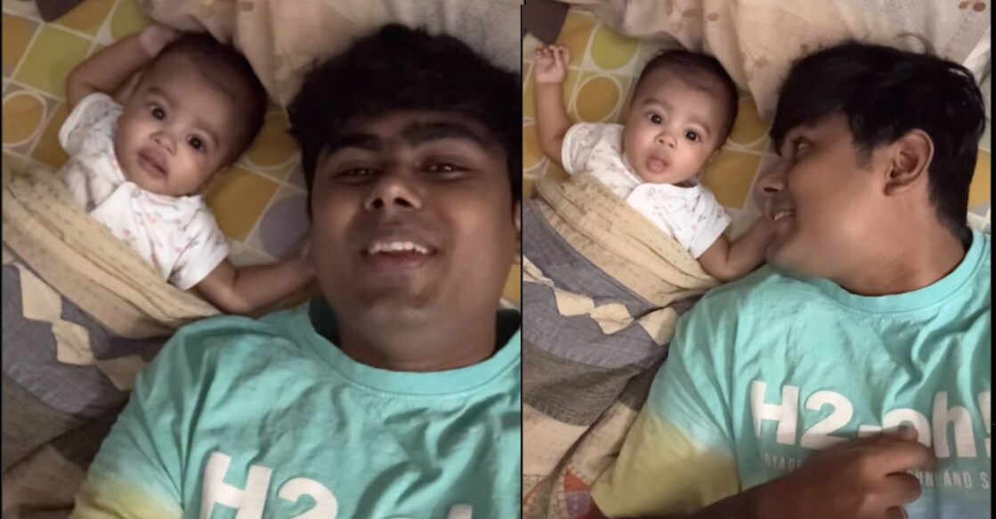 മകന് പാട്ടുപാടി കൊടുത്ത് അശ്വിൻ; ഇഷ്ടപ്പെട്ടെന്ന് മൂളി ഓമി | Ashwin Ganesh | Baby Omy | Kaatre ...