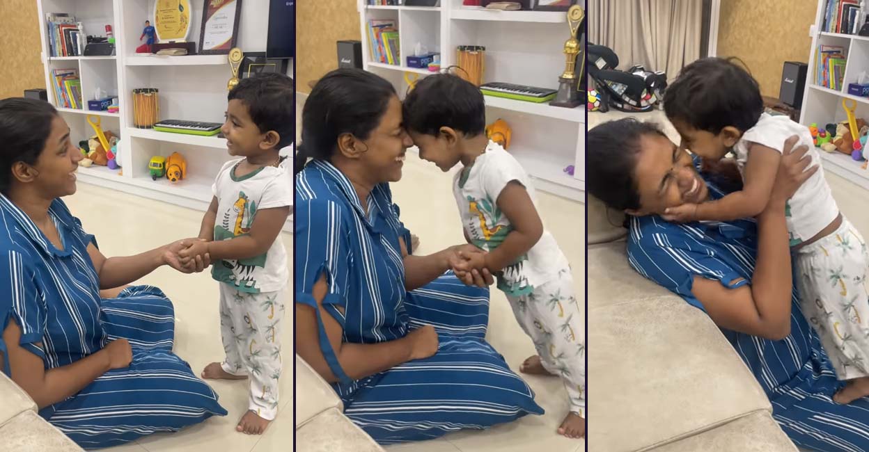 ‘അയ്യോ അടിക്കല്ലേ...രുദ്രപ്പൻ സാഡ് ആവും’ ; മകന്റെ കുസൃതി വിഡിയോ ...