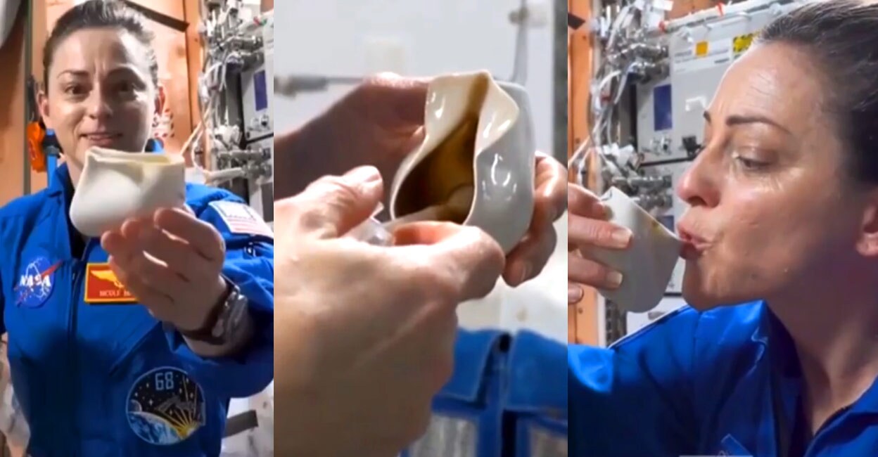 കാപ്പി മൊത്തിക്കുടിക്കാനായി പ്രത്യേക കപ്പ് നിർമിച്ച് ബഹിരാകാശ നിലയ ...