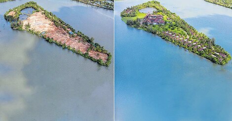 കാപ്പികോ റിസോർട്ട് ഭൂരിഭാഗവും പൊളിച്ചുനീക്കി തുരുത്ത് പൂ ...