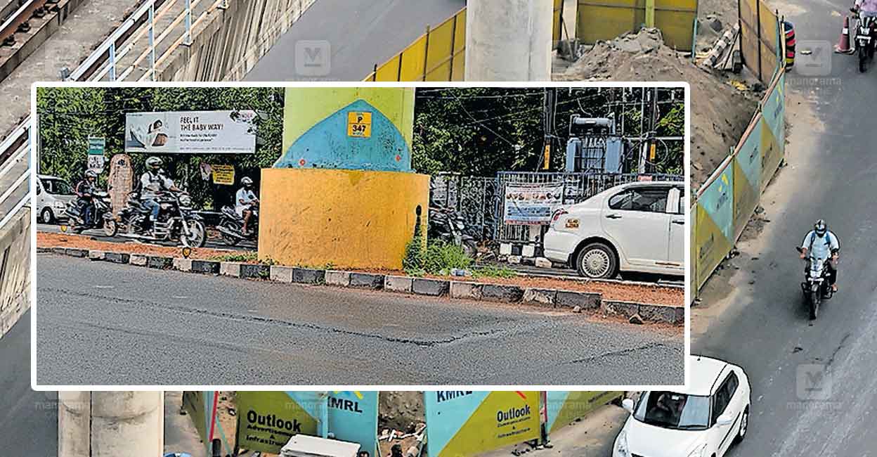 കൊച്ചി മെട്രോ 347–ാം നമ്പർ തൂണിനു താഴെ ദേശീയപാതയിൽ ഉയരവ്യത്യാസം; അപകട ...