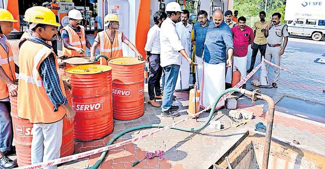 കിണറുകളിൽ പെട്രോൾ; ജയിൽ പമ്പിലെ ടാങ്കുകളുടെ സമ്മർദ പരിശോധനയ്ക്ക് നടപടിക ...