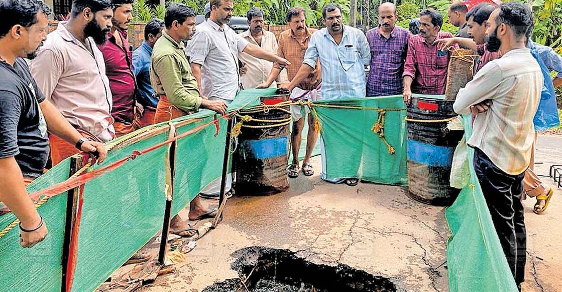 തകർന്ന ഓവുപാലത്തിലെ ‘തട്ടിപ്പുപണി’; ജനം തടഞ്ഞു