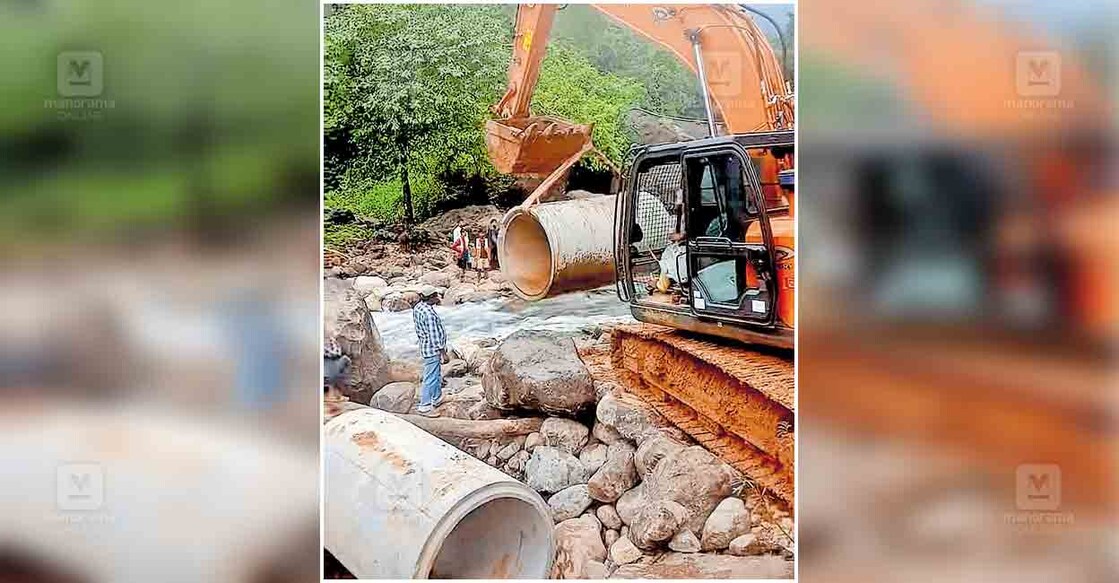 കോഴിക്കോട് –വയനാട് തുരങ്കപ്പാത: താൽക്കാലിക പാലംപണി തുടങ്ങി; കൂറ്റ ...