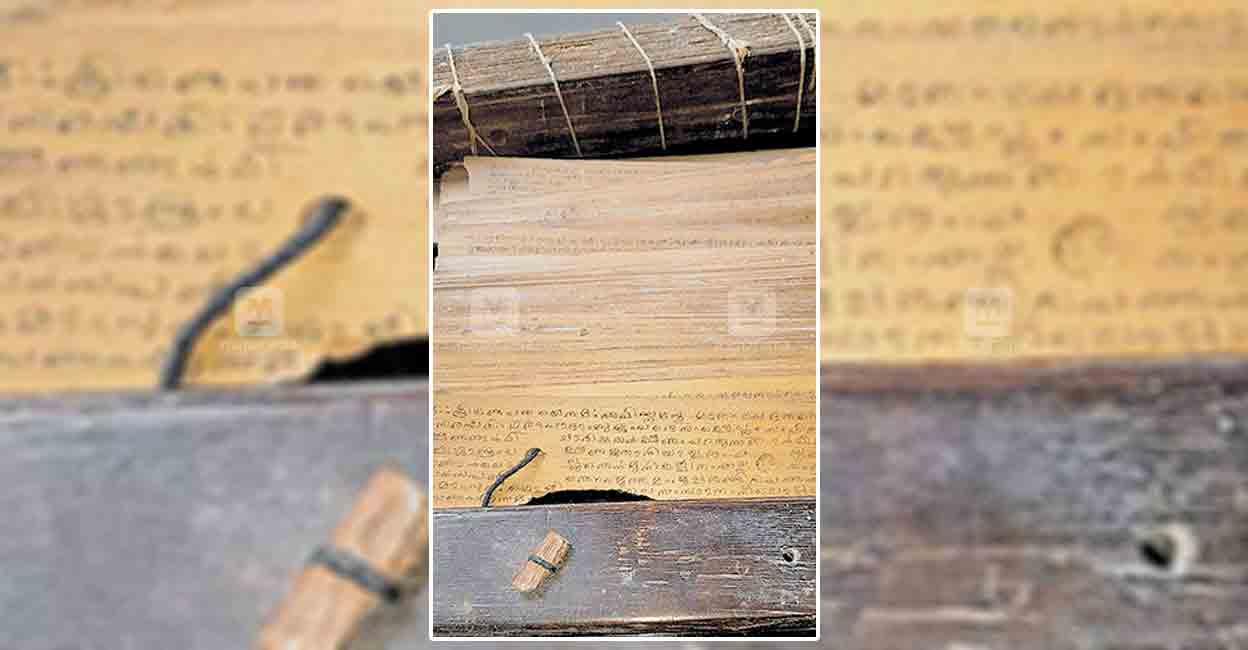 ക്ലാരി നീലകണ്ഠൻ നമ്പീശന്റെ ബാലചികിത്സാ താളിയോല ഗ്രന്ഥം മലയാള സ ...