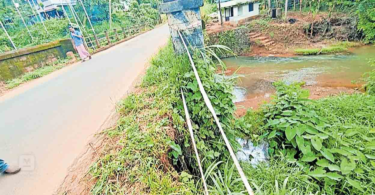 ഭിത്തി തകർന്ന്, അരികിടിഞ്ഞ് ചാത്തോലിപ്പടി പാലം; പാലം പുതുക്കിപ്പണിയാ ...