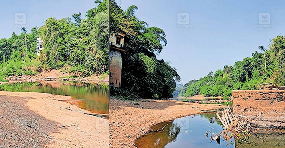 മണിമലയാർ വറ്റി, മണൽ പരപ്പുകൾ പൊന്തി: ജലക്ഷാമ സാധ്യത | Perumpetty ...