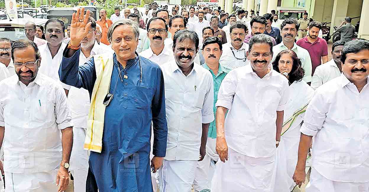 പത്രിക സമർപ്പിച്ച് ശശിതരൂരും വി ജോയിയും Thiruvananthapuram Lok Sabha