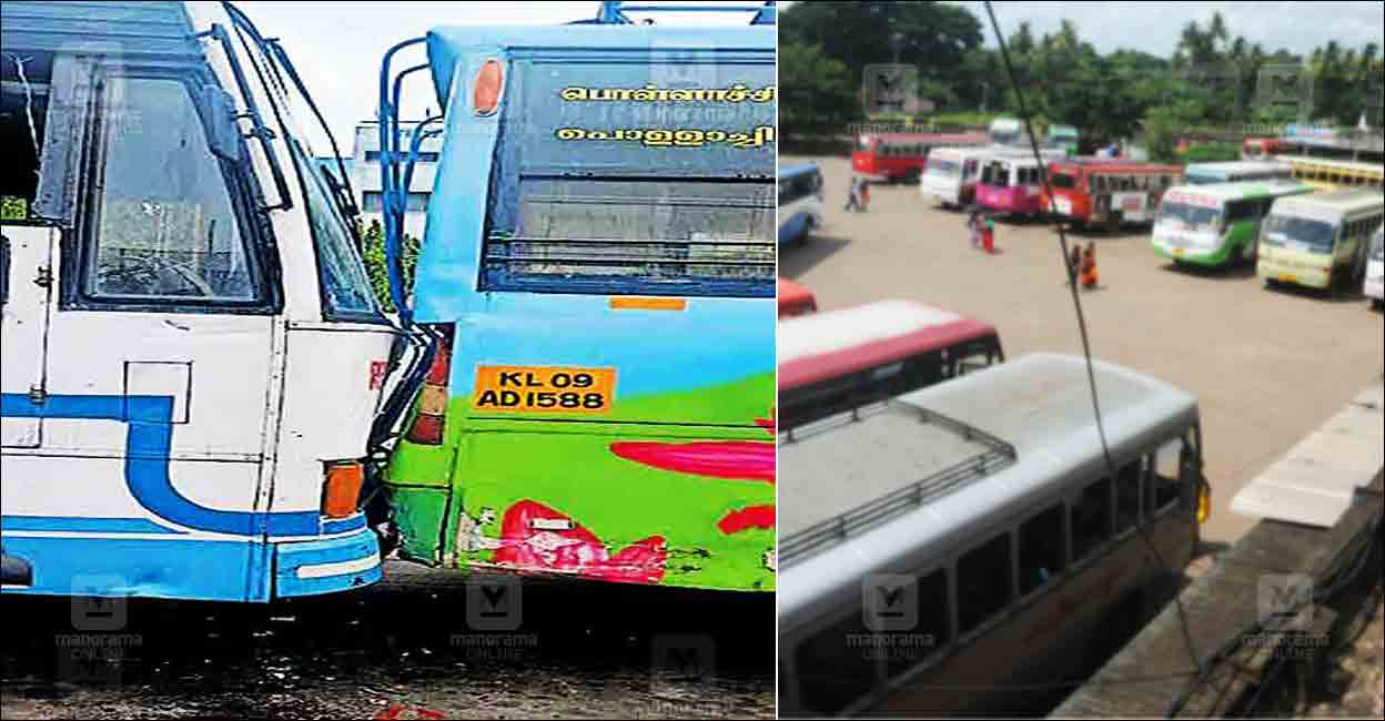 കെഎസ്ആർടിസി ബസിൽ മനഃപൂർവ്വം സ്വകാര്യ ബസ് ഇടിപ്പിച്ചു; മുന്നിലെ ചില്ല് ...