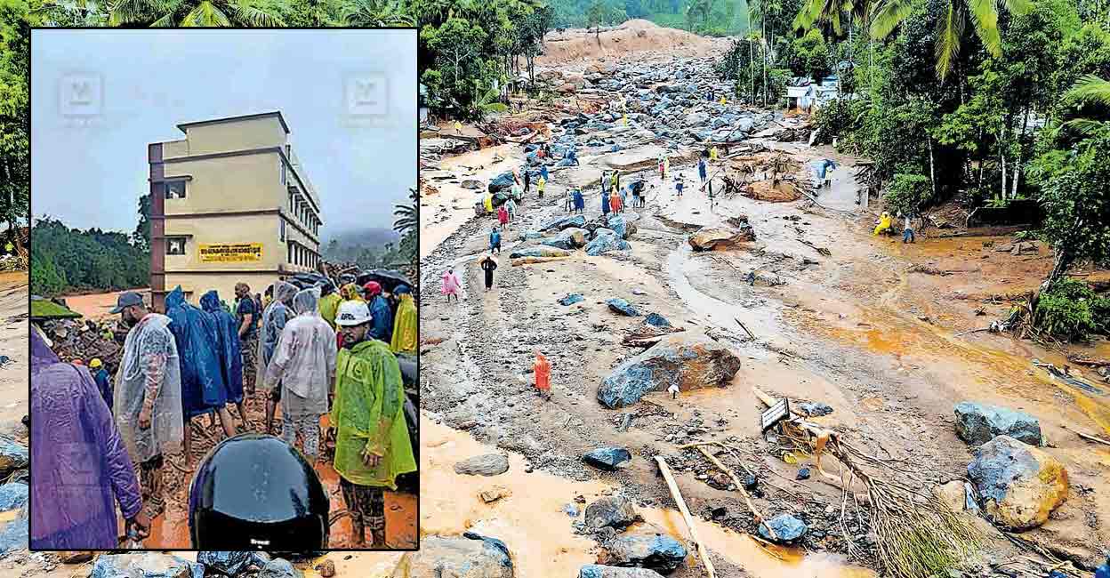 ഇടറി വീഴാതെ വെള്ളാർമല സ്കൂൾ; ഇൗ കെട്ടിടമില്ലായിരുന്നുവെങ്കിൽ ചൂരൽമല ടൗ ...