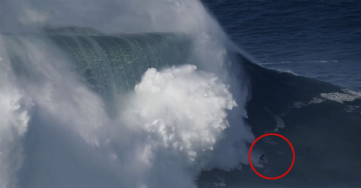 86 അടി പൊക്കത്തിൽ രാക്ഷസത്തിരമാല; കാഴ്ചക്കാരെ അമ്പരപ്പിച്ച് മുകളിലൂടെ ...