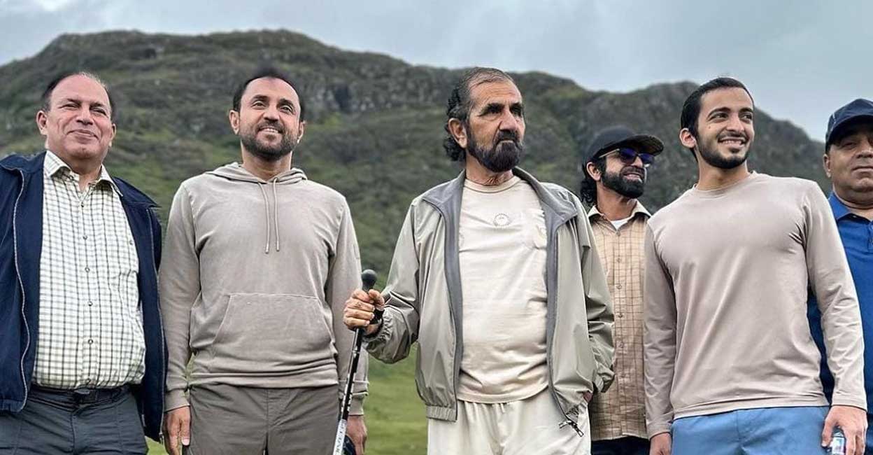 ലണ്ടൻ സന്ദർശനത്തിനിടെ മീൻ പിടിച്ചും മല കയറിയും ദുബായ് ഭരണാധികാരി; സമൂഹ ...