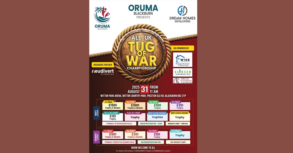 ഒരുമ ബ്ലാക്ക്ബേണിന്റെ പ്രഥമ അഖില യുകെ വടംവലി മത്സരം 31ന് - UK tug of ...