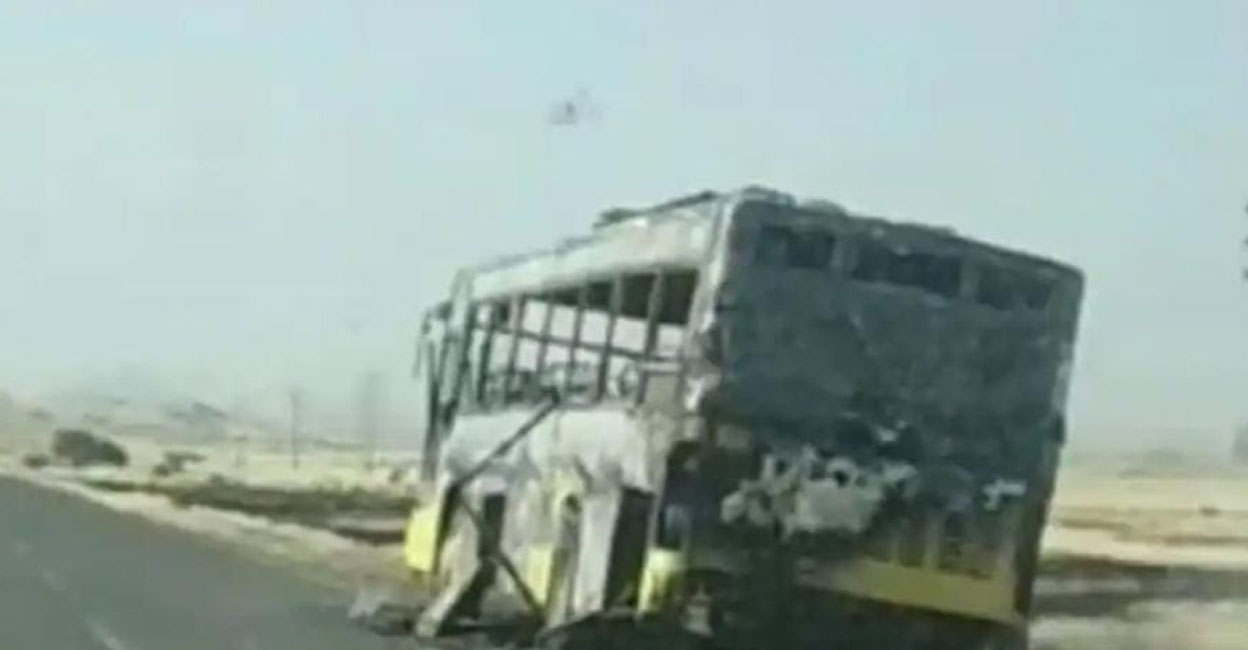 സൗദിയിൽ ഓടിക്കൊണ്ടിരുന്ന സ്കൂൾ ബസിനു തീപിടിച്ചു