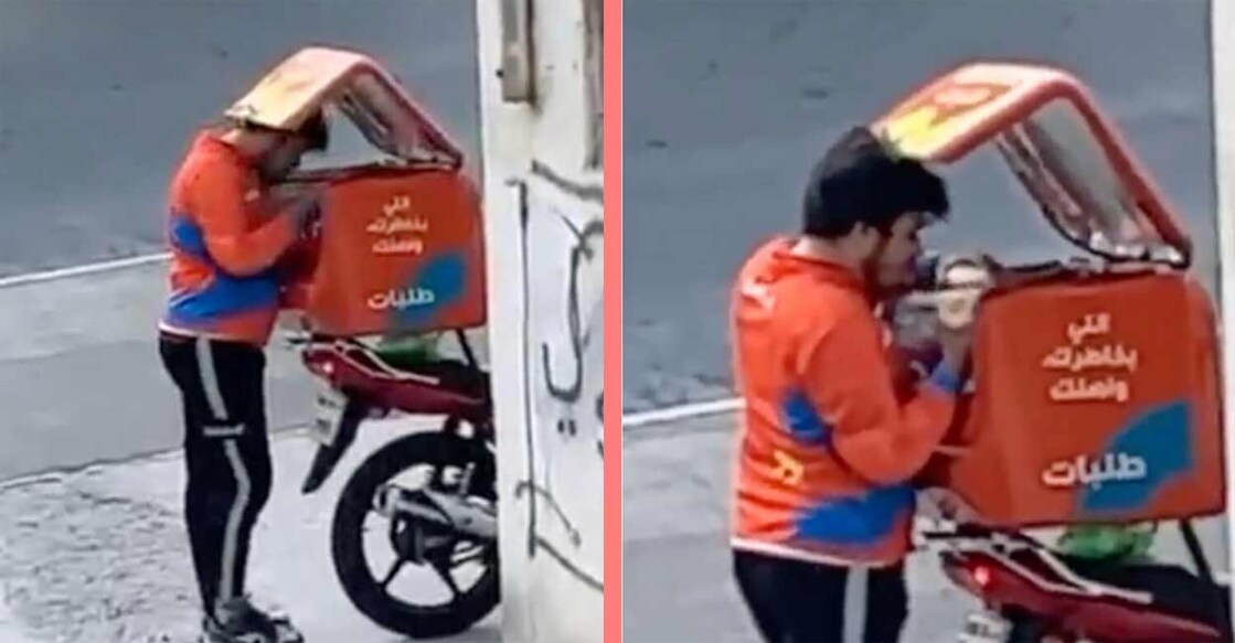 ഡെലവറിക്ക് കൊണ്ട് പോയ ഭക്ഷണം കഴിക്കുന്ന തലാബത്ത് ജീവനക്കാരന്‍റെ വിഡിയോ ...