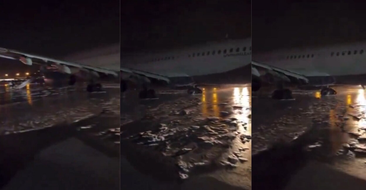 സൗദിയിലെ ദമാം വിമാനത്താവളത്തിൽ ടേക്ക് ഓഫിനിടെ വിമാനത്തില്‍ തീ ...