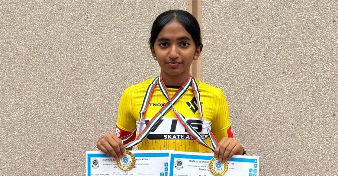 സിബിഎസ്ഇ യുഎഇ ക്ലസ്റ്റർ സ്കേറ്റിങ് ചാംപ്യൻഷിപ്പിൽ തൃശൂർ സ്വദേശിനിക്ക് 2 ...