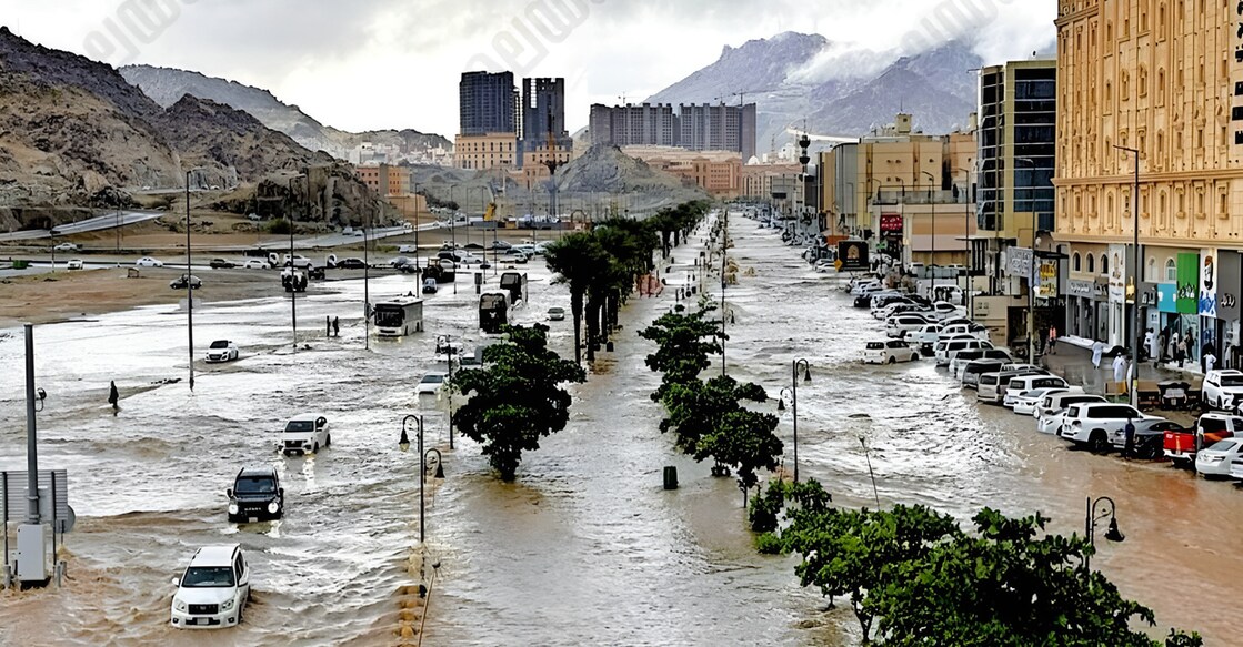 Heavy rains flood roads and disrupt traffic in Saudi Arabia's western ...