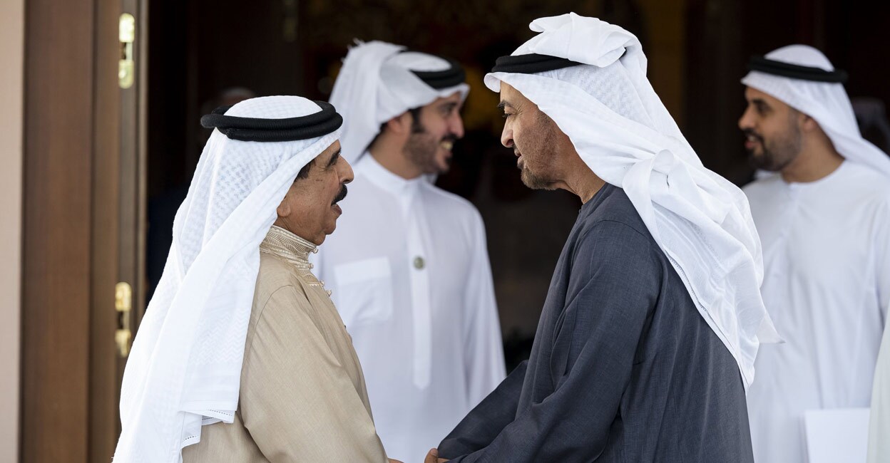 യുഎഇ പ്രസിഡന്റ് ഷെയ്ഖ് മുഹമ്മദ് ബിൻ സായിദ് അൽ നഹ്യാനും ബഹ്റൈൻ രാജാവും ...