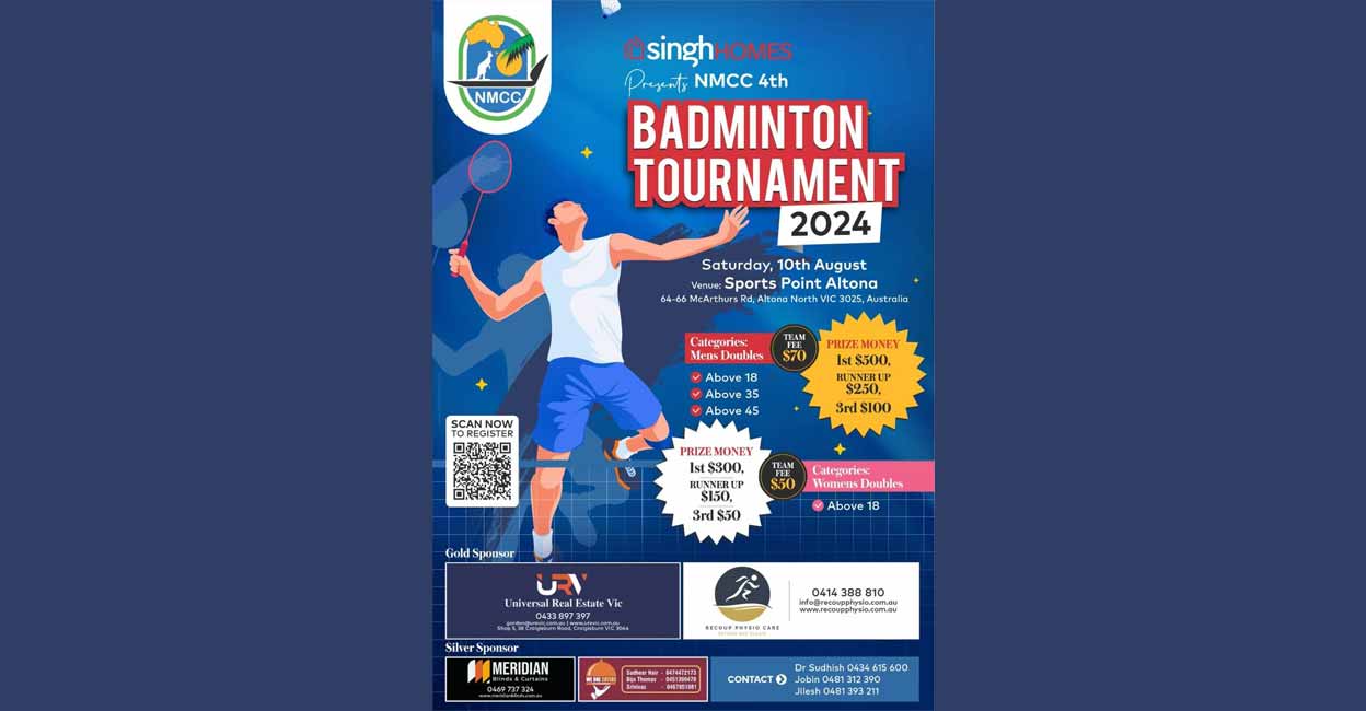 മെഗാ ബാഡ്മിന്‍റണ്‍ ടൂര്‍ണമെന്‍റുമായി നോര്‍ത്ത്സൈഡ് മെല്‍ബണ്‍ മലയാളി ...