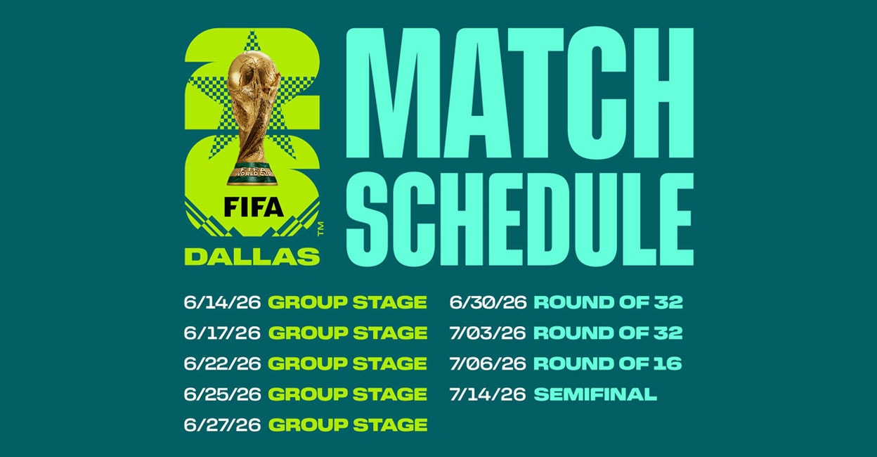 ഡാളസ് AT&T സ്റ്റേഡിയം - 2026 ലോകകപ്പ് ടൂർണമെന്റിൽ ഒമ്പത് മത്സരങ്ങൾക്ക് ...