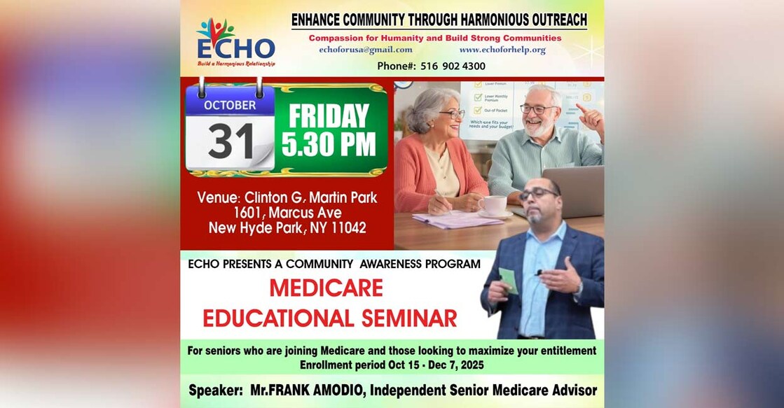 എക്കോ മെഡികെയർ സെമിനാർ - ECHO | Medicare Seminar New Hyde Park | Senior Wellness Program ECHO ...
