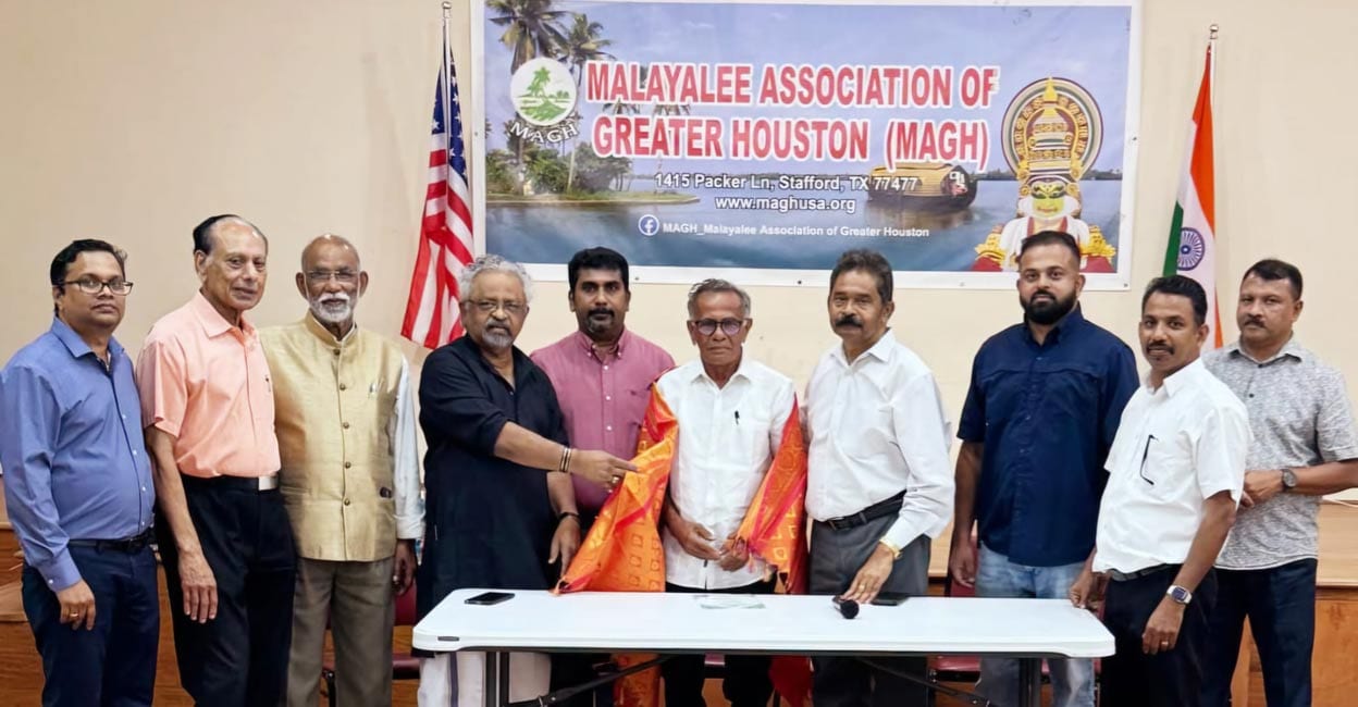 മുൻ എംഎൽഎ എം ജെ ജേക്കബിന് മലയാളി അസോസിയേഷൻ ഓഫ് ഗ്രേറ്റർ ഹൂസ്റ്റ ...