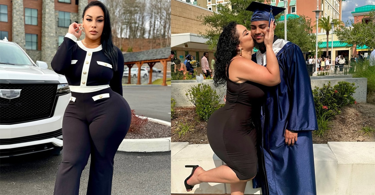 മകന്റെ ബിരുദദാനച്ചടങ്ങിൽ ഇറുകിയ വസ്ത്രം ധരിച്ചെത്തി ഗ്ലാമർ മോഡലിനെതിരെ ...