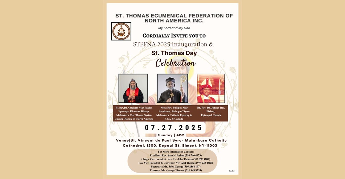 സെന്റ്. തോമസ് ദിനാചരണം ജൂലൈ 27ന് - STEFNA | St. Thomas Ecumenical ...