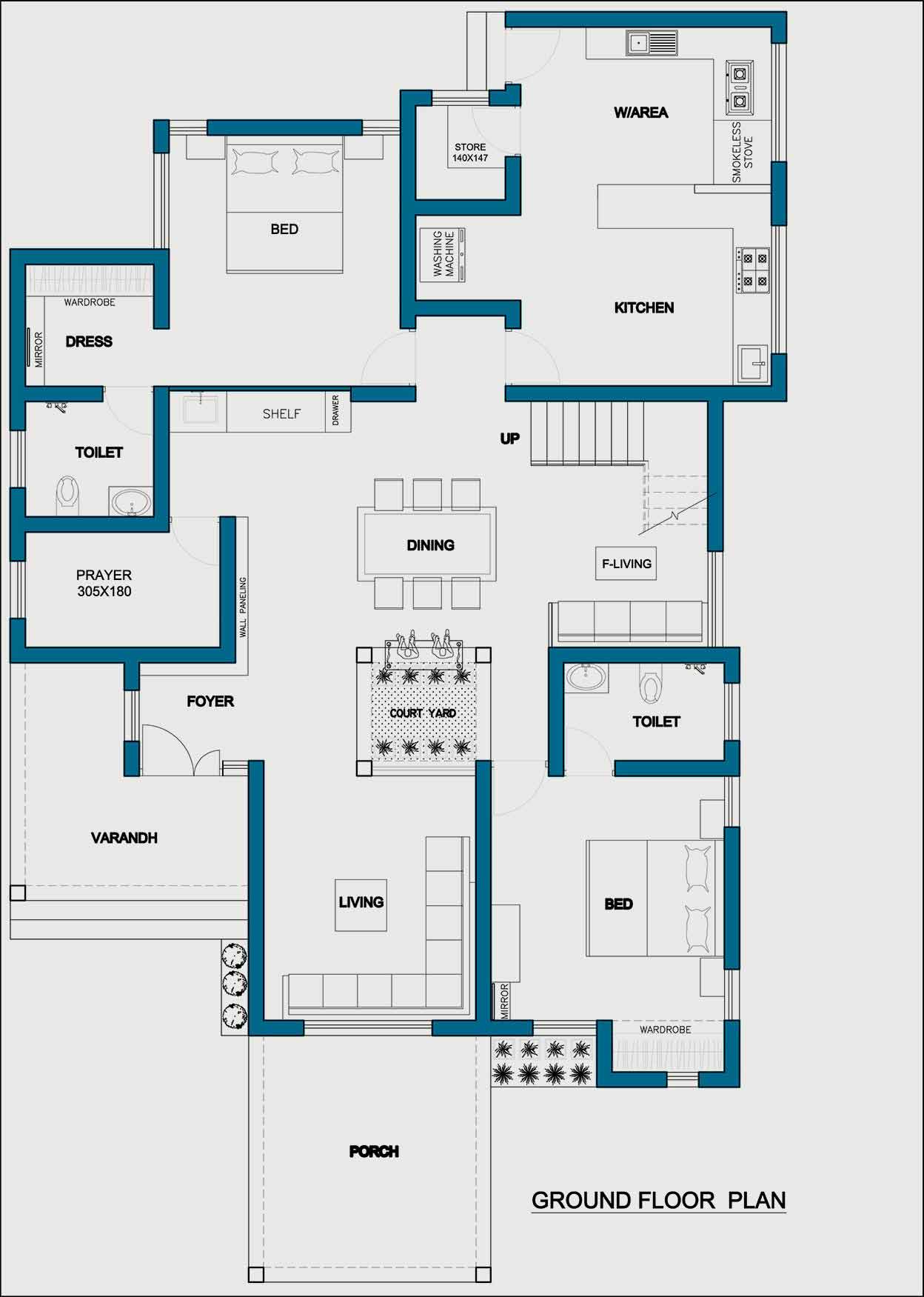 ലളിതം സുന്ദരം; വീതി കുറഞ്ഞ പ്ലോട്ടിൽ ഒരുക്കിയ സ്വപ്നവീട് | മനോരമവീട് ...