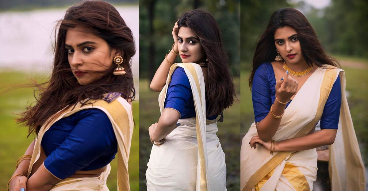സാരിയിൽ ഗ്ലാമറസ്സായി പാര്‍വതി അരുണ്‍; ചിത്രങ്ങൾ | Parvathy Arun Photoshoot