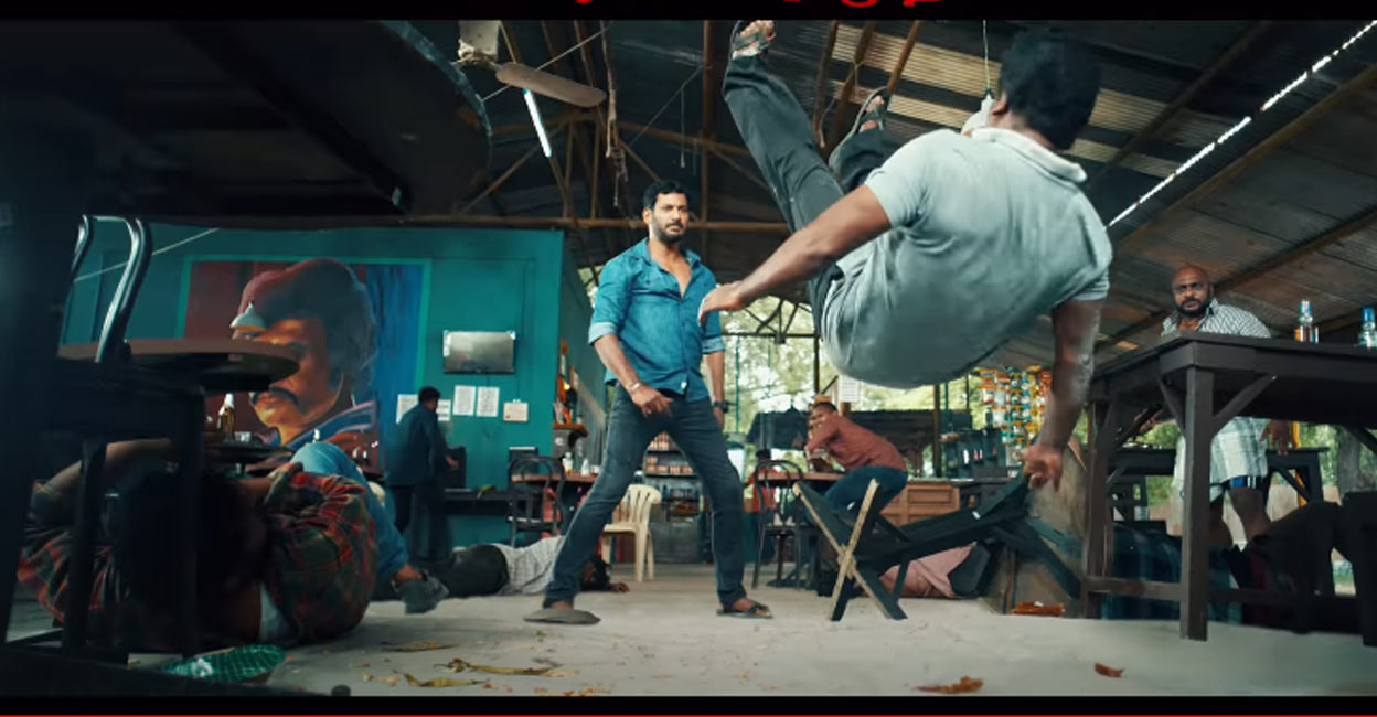 തീപാറുന്ന സംഘട്ടന രംഗങ്ങളുമായി വിശാൽ; വിഡിയോ | Vishal Fight Scene