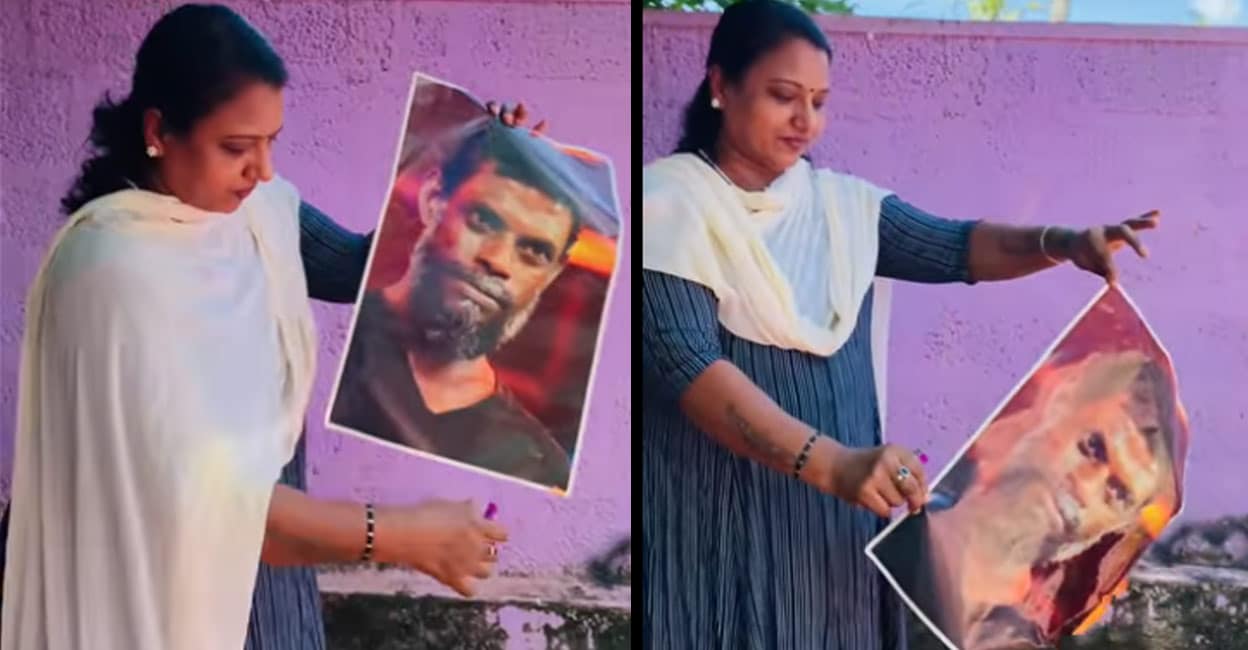 ഇതിനായി ജയിലിൽ പോകാനും തയാർ: വിനായകന്റെ ചിത്രം കത്തിച്ച് കോണ്‍ഗ്രസ് പ്രവർത്തക ബിന്ദു ചന്ദ്ര ...