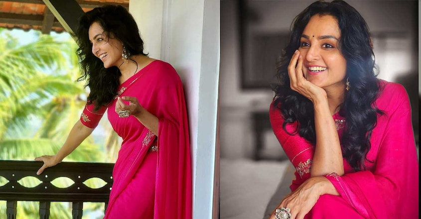 ‘പ്രായം പുറകോട്ടു തന്നെ’; പിങ്ക് സാരിയിൽ മഞ്ജു വാരിയർ | Manju Warrier Pink Saree