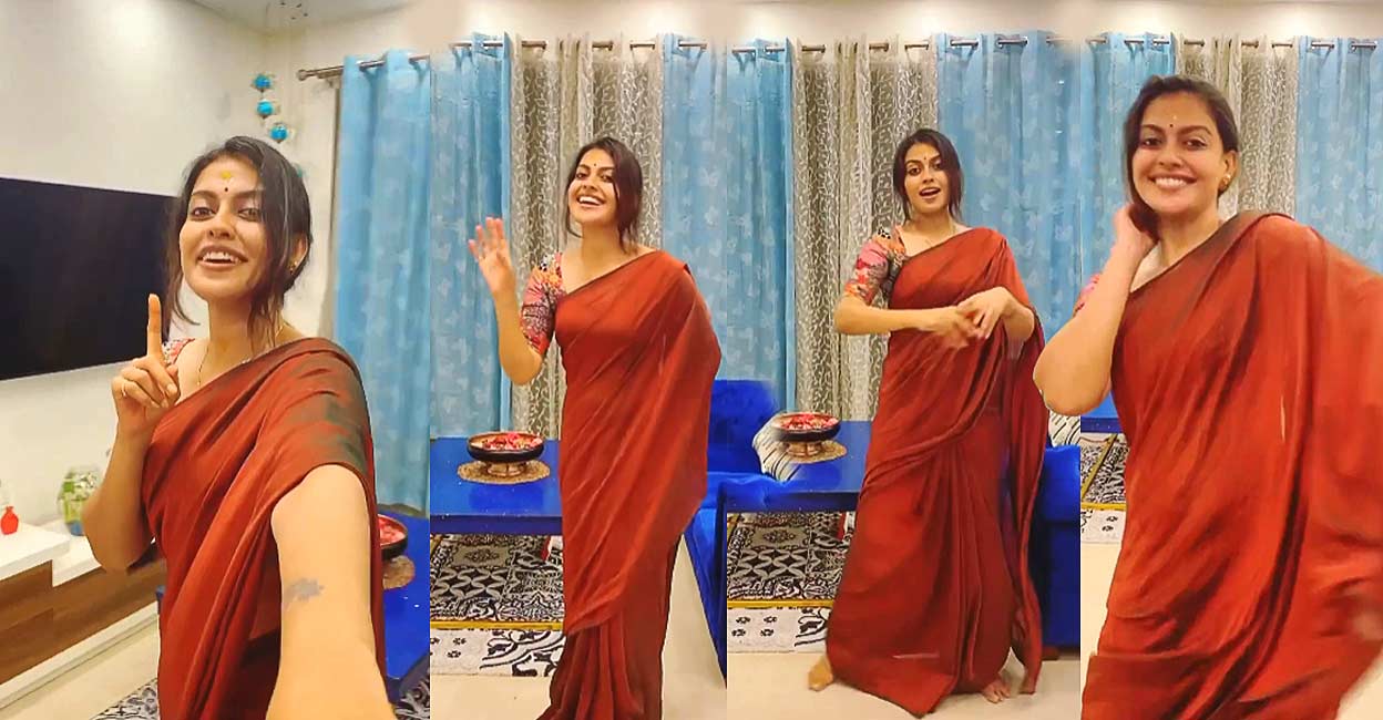 സാരിയിൽ അതിസുന്ദരിയായി ആടിപ്പാടി അനുശ്രീ; വിഡിയോ | Anusree dancing with Tamil song