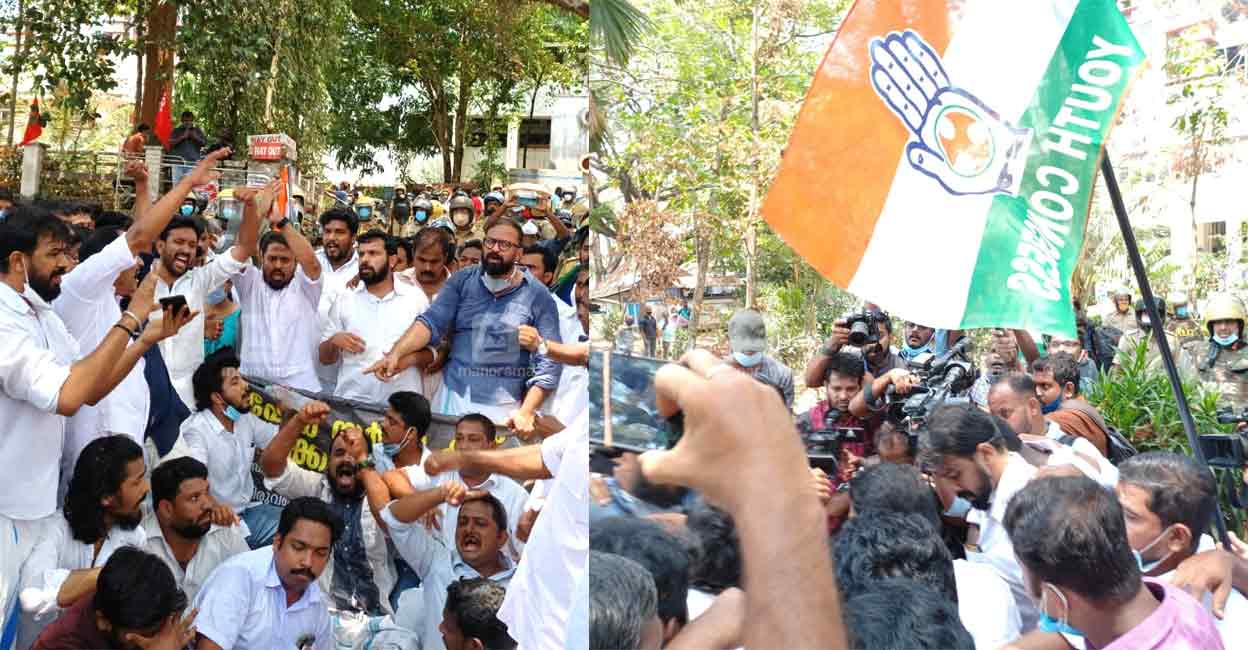 യൂത്ത് കോണ്‍ഗ്രസ് മാര്‍ച്ചില്‍ സംഘര്‍ഷം | Youth Congress Protest ...