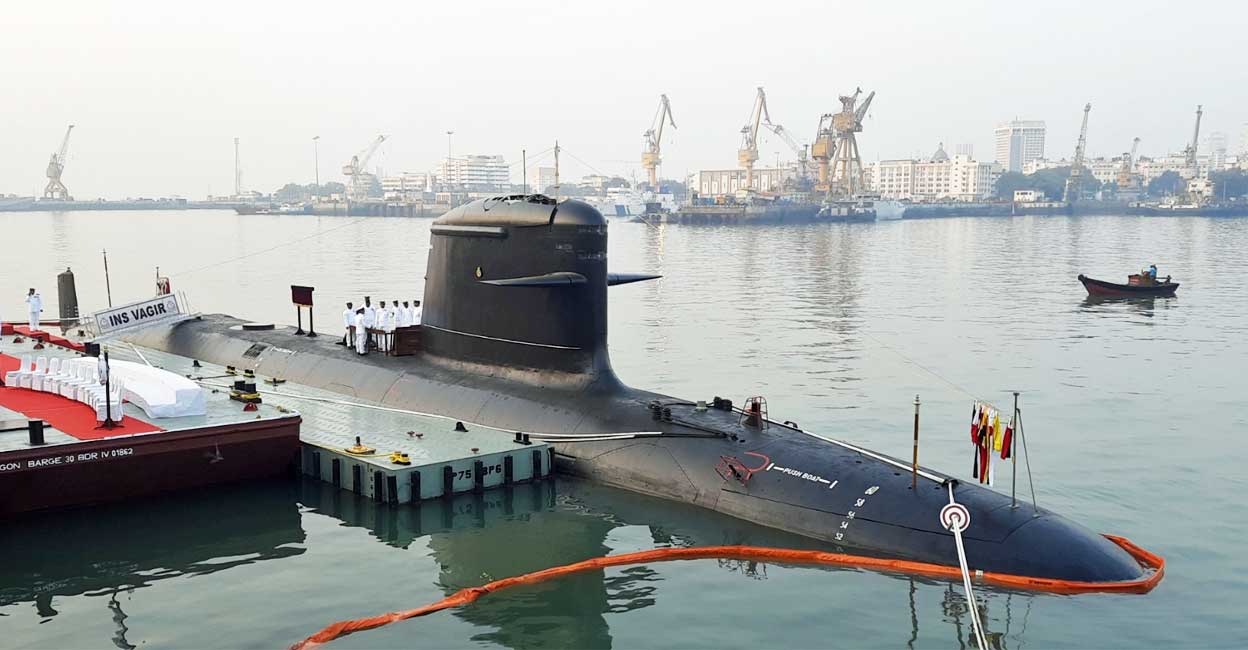 നാവികസേനയിൽ അണിചേർന്ന് ‘വാഗിർ’ - INS Vagir, 5th submarine of Kalvari ...
