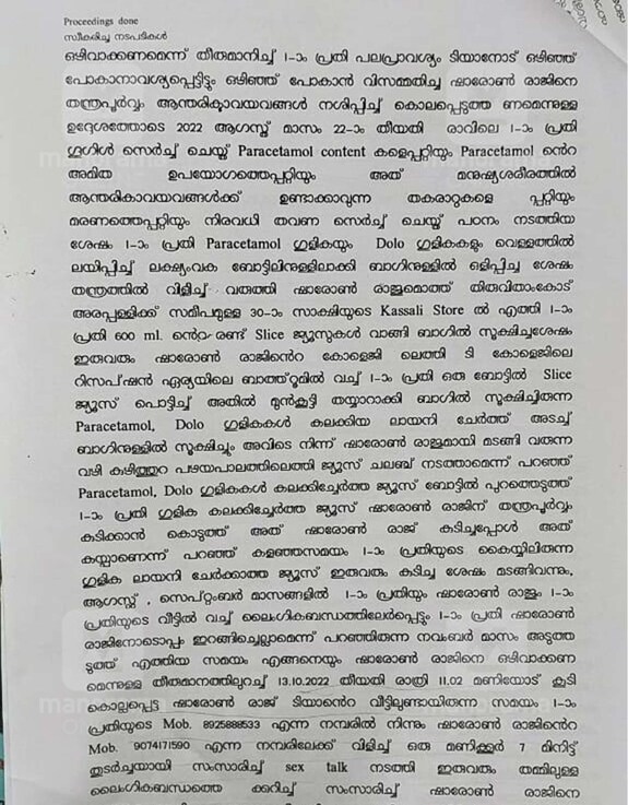 രാത്രി 1 മണിക്കൂര്‍ 7 മിനിറ്റ് സെക്‌സ് ടോക്ക്; ഗ്രീഷ്മ ചതിച്ചെന്ന് ...
