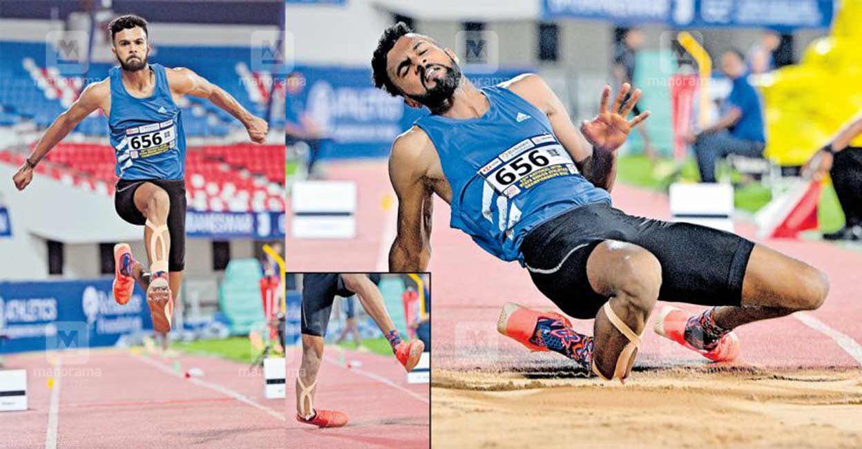 ട്രിപ്പിൾ ജംപ് താരത്തിന്റെ കാലൊടിഞ്ഞു - triple jump star broke his leg ...
