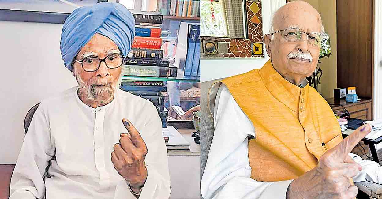 വീട്ടിൽ വോട്ട് ചെയ്ത് ഹാമിദ് അൻസാരി, മൻമോഹൻസിങ്, അഡ്വാനി, ജോ‌ഷി - Hamid ...