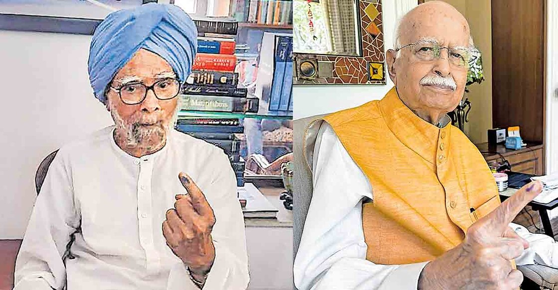 വീട്ടിൽ വോട്ട് ചെയ്ത് ഹാമിദ് അൻസാരി, മൻമോഹൻസിങ്, അഡ്വാനി, ജോ‌ഷി - Hamid ...