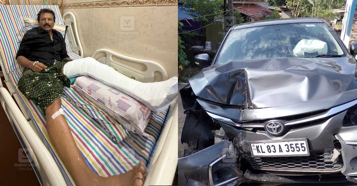 പാലായിൽ കാര്‍ നിയന്ത്രണംവിട്ട് മതിലില്‍ ഇടിച്ചു;എഐസിസി സെക്രട്ടറി പി.വി ...