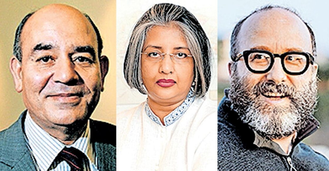 Human rights activists Raji Sourani, Rolo Romig, and Maitri ...