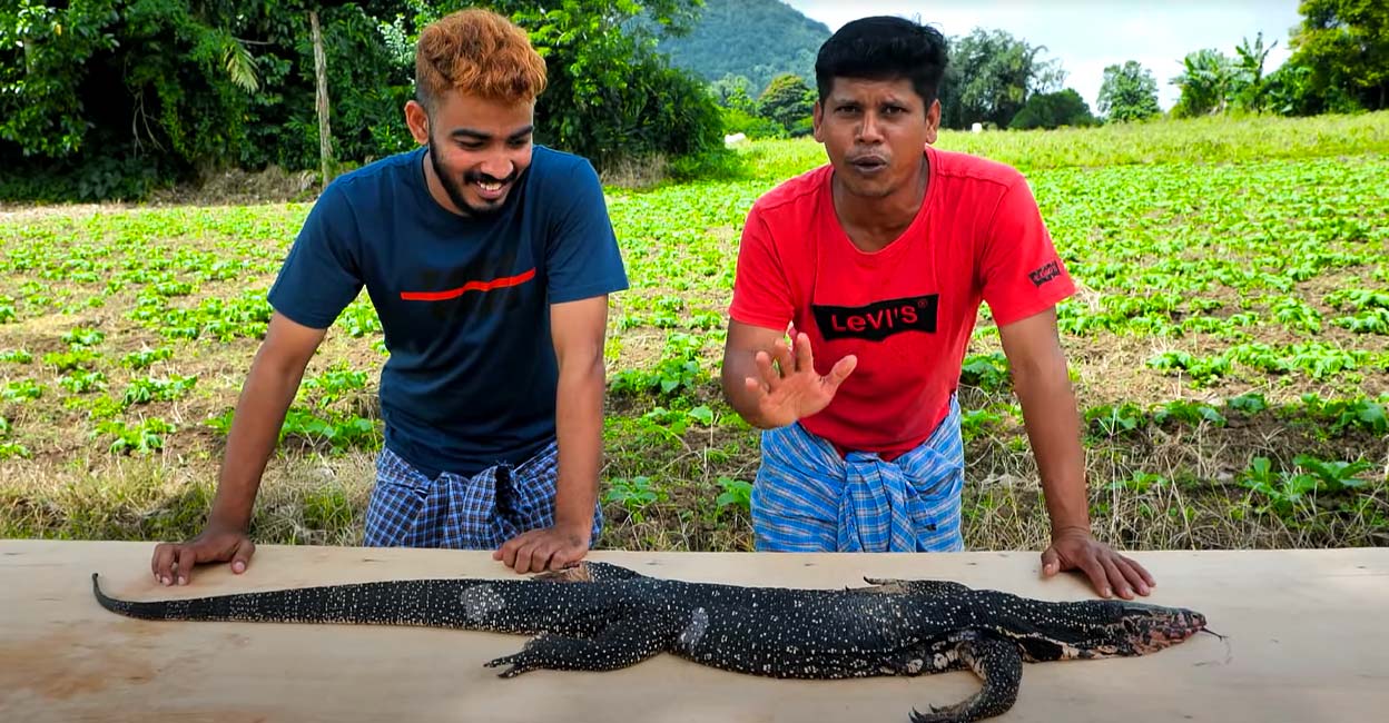 പെരുമ്പാമ്പ് ചുട്ടതിനു ശേഷം ഉടുമ്പ് ബാർബിക്യൂ...; വിഡിയോയുമായി ഫിറോസ് ...