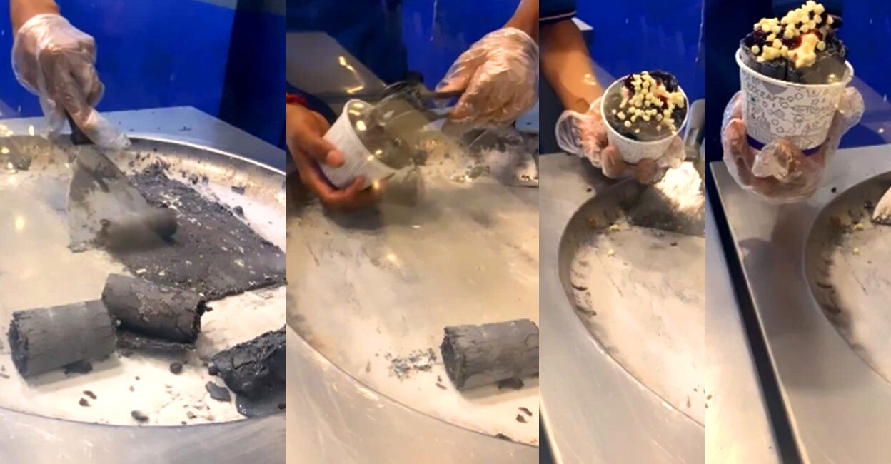 ഇതെന്താ മഷി ഒഴിച്ചതാണോ? കരി പോലെ കറുത്ത രസികന്‍ ഐസ്ക്രീം! | Ice Cream ...