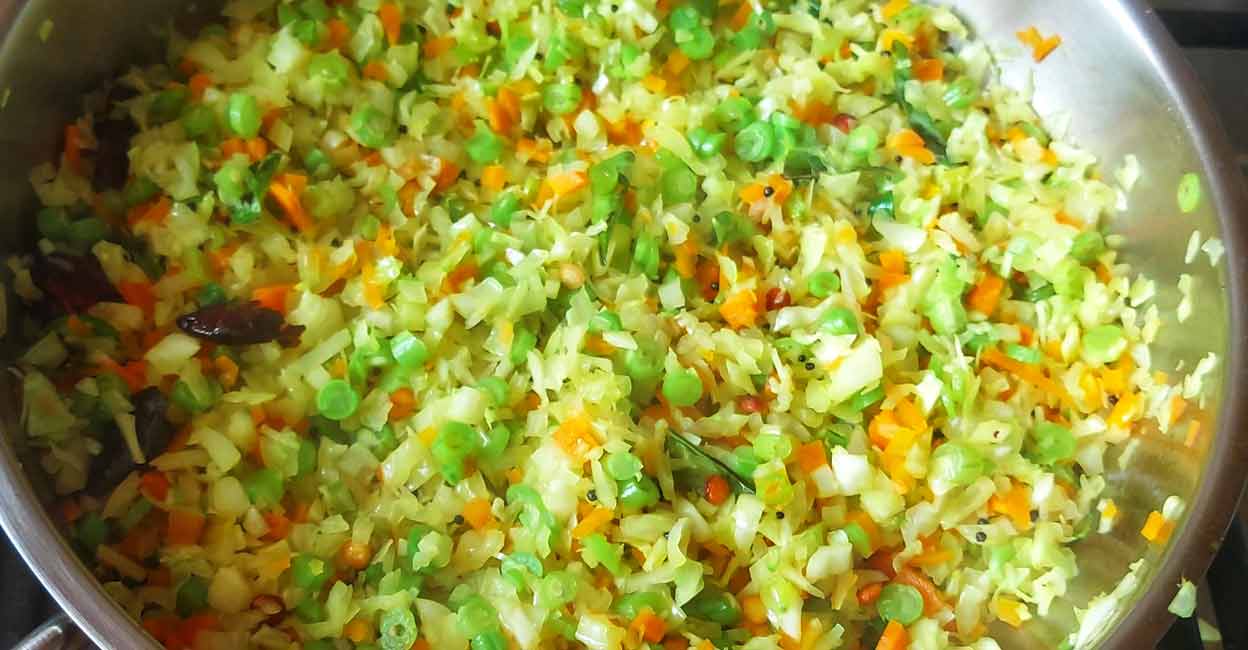 കാബേജ്, കാരറ്റ്, ബീൻസ്... ടേസ്റ്റി കളർഫുൾ തോരൻ - Cabbage Carrot Beans ...