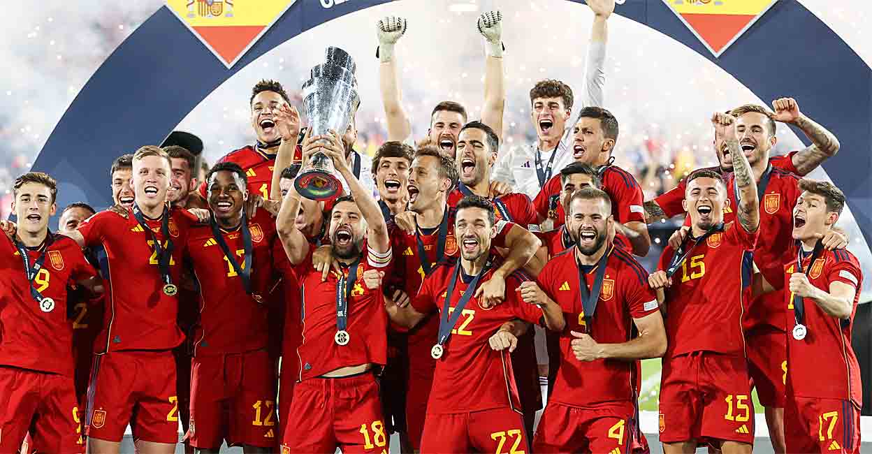 യുവേഫ നേഷൻസ് ലീഗ് കിരീടത്തിൽ മുത്തമിട്ട് സ്പെയിൻ; ഷൂട്ടൗട്ടി ...