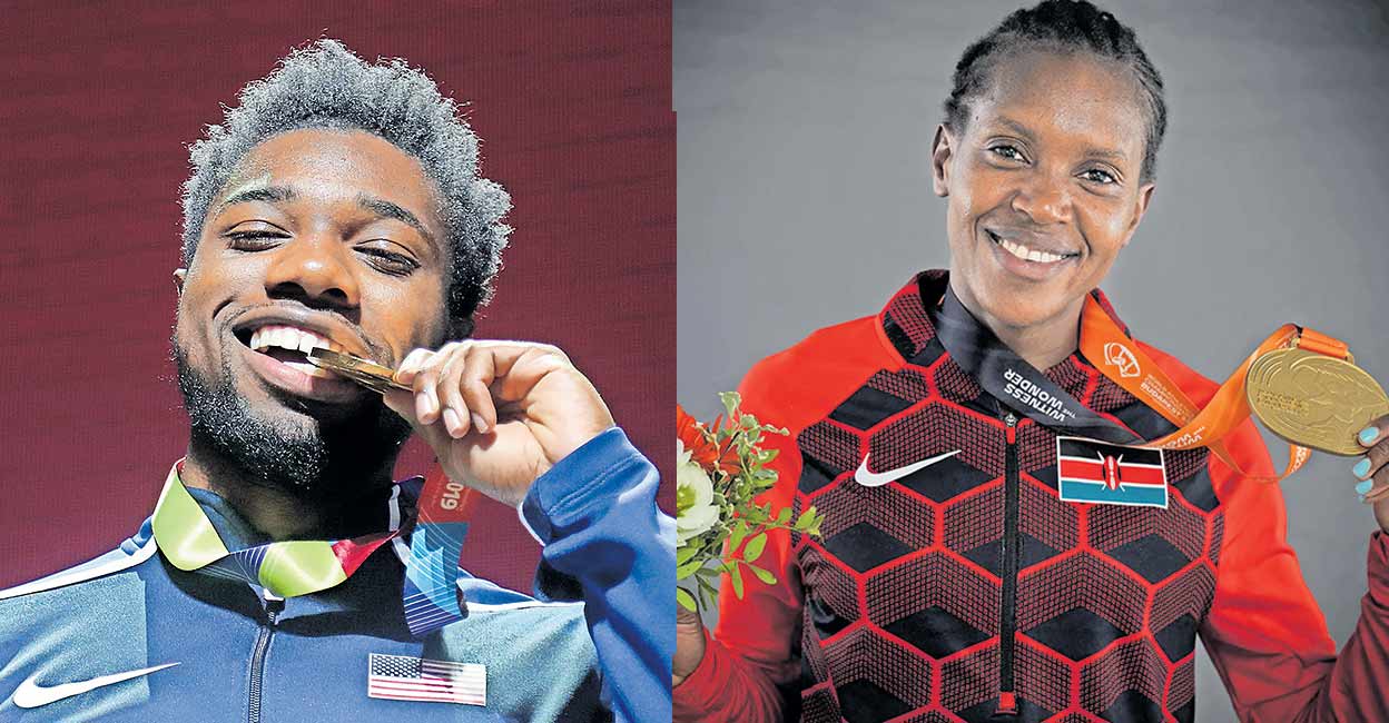 മികച്ച ട്രാക്ക് അത്‍ലീറ്റുകളായി ലൈൽസും കിപ്യേഗനും - Noah Lyles and ...
